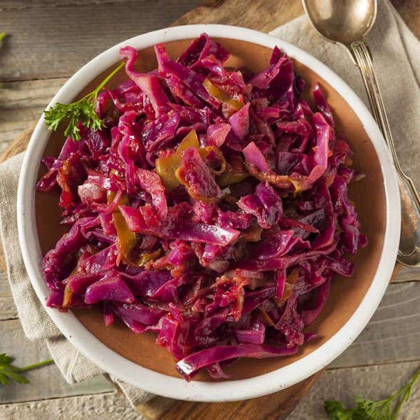 Braised Red Cabbage with Apple & Bacon - FoodShare South Carolina