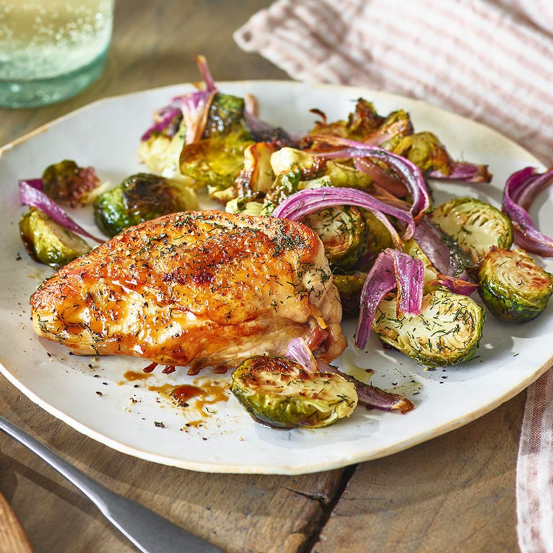 Salt & Vinegar Sheet-Pan Chicken & Brussels Sprouts - FoodShare South ...